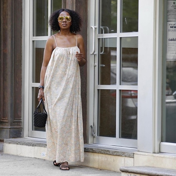 H&M | Dresses | Hm Cream Maxi Sundress Spaghetti Strap | Poshmark